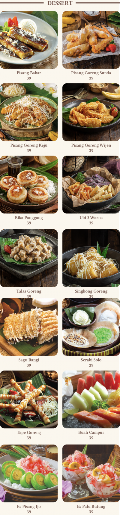 Menu Cafe – Talaga Sampireun