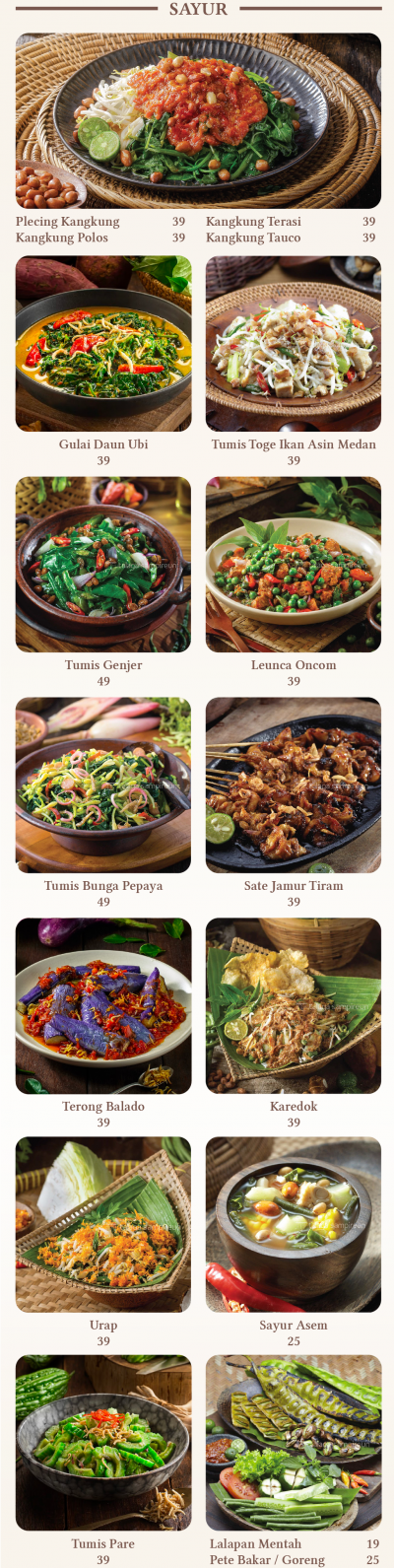 Menu Talaga Sampireun Menteng – Talaga Sampireun