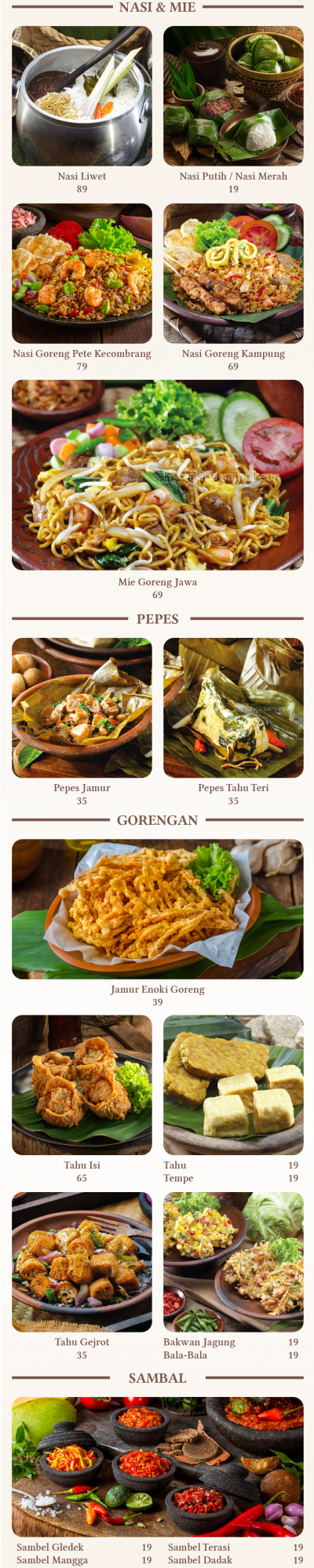 Menu Talaga Sampireun Menteng – Talaga Sampireun