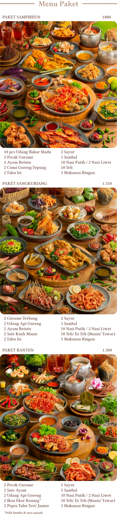 Menu Talaga Sampireun Menteng – Talaga Sampireun